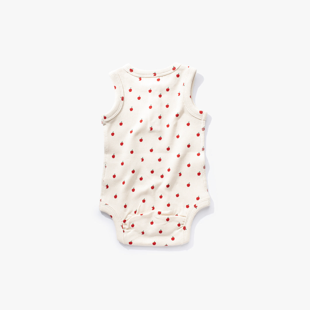 Organic Waffle Tank Baby Bodysuit - Apple : Sapling Child